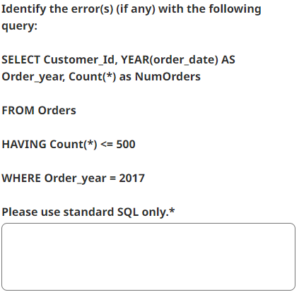 Solved Identify the error(s) (if any) with the following | Chegg.com