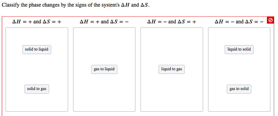 Solved Classify the phase changes by the signs of the | Chegg.com