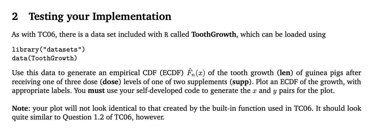Solved 2 Testing your Implementation As with TC06, there is | Chegg.com