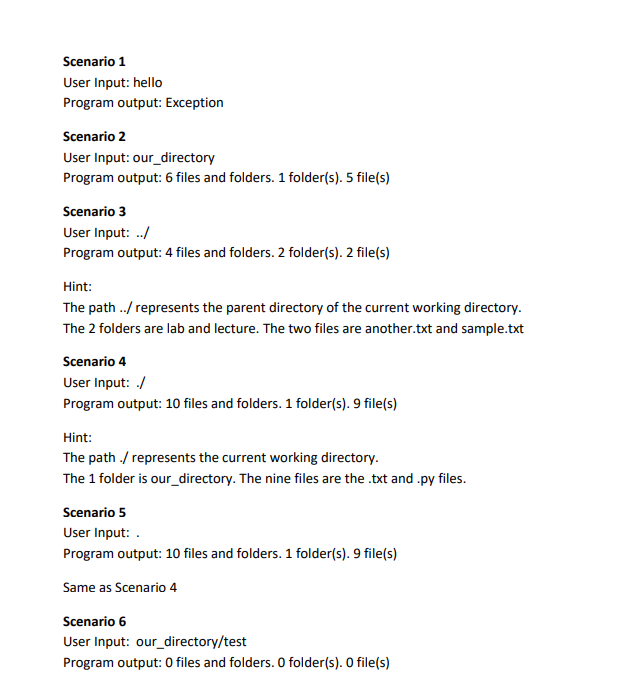 Solved 1) Ask the user for a path value. (0.5 marks) a) | Chegg.com