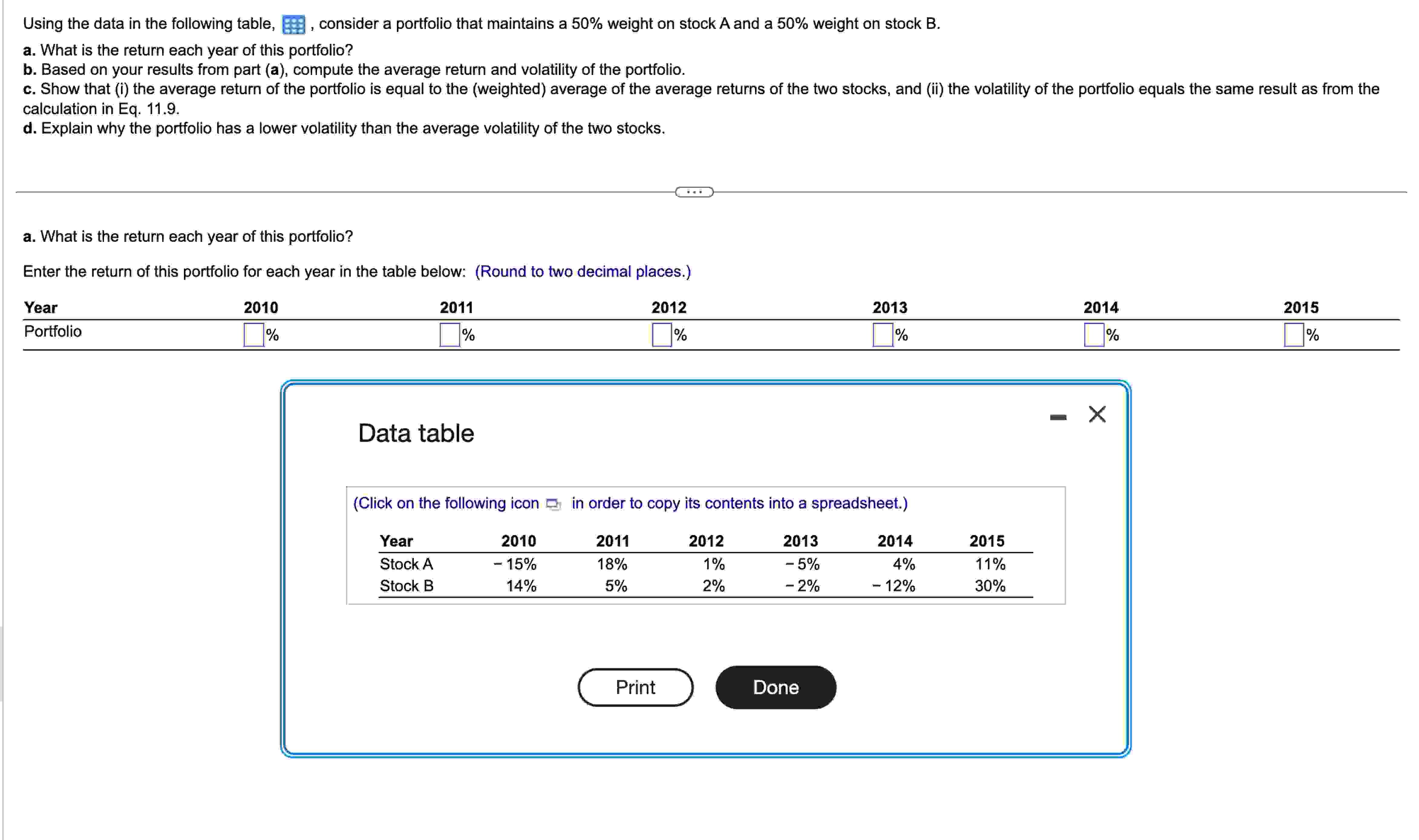 Solved Using the data in the following table, 8 , ﻿consider | Chegg.com