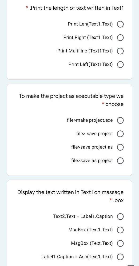 Solved * Print the length of text written in Text1 Print | Chegg.com