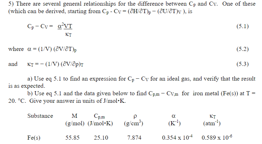 Solved There are several general relationships for the | Chegg.com