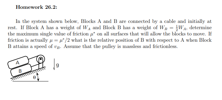 Solved Homework 26.2: In the system shown below, Blocks A | Chegg.com