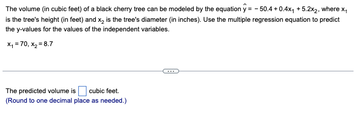 Solved The volume (in cubic feet) of a black cherry tree can | Chegg.com