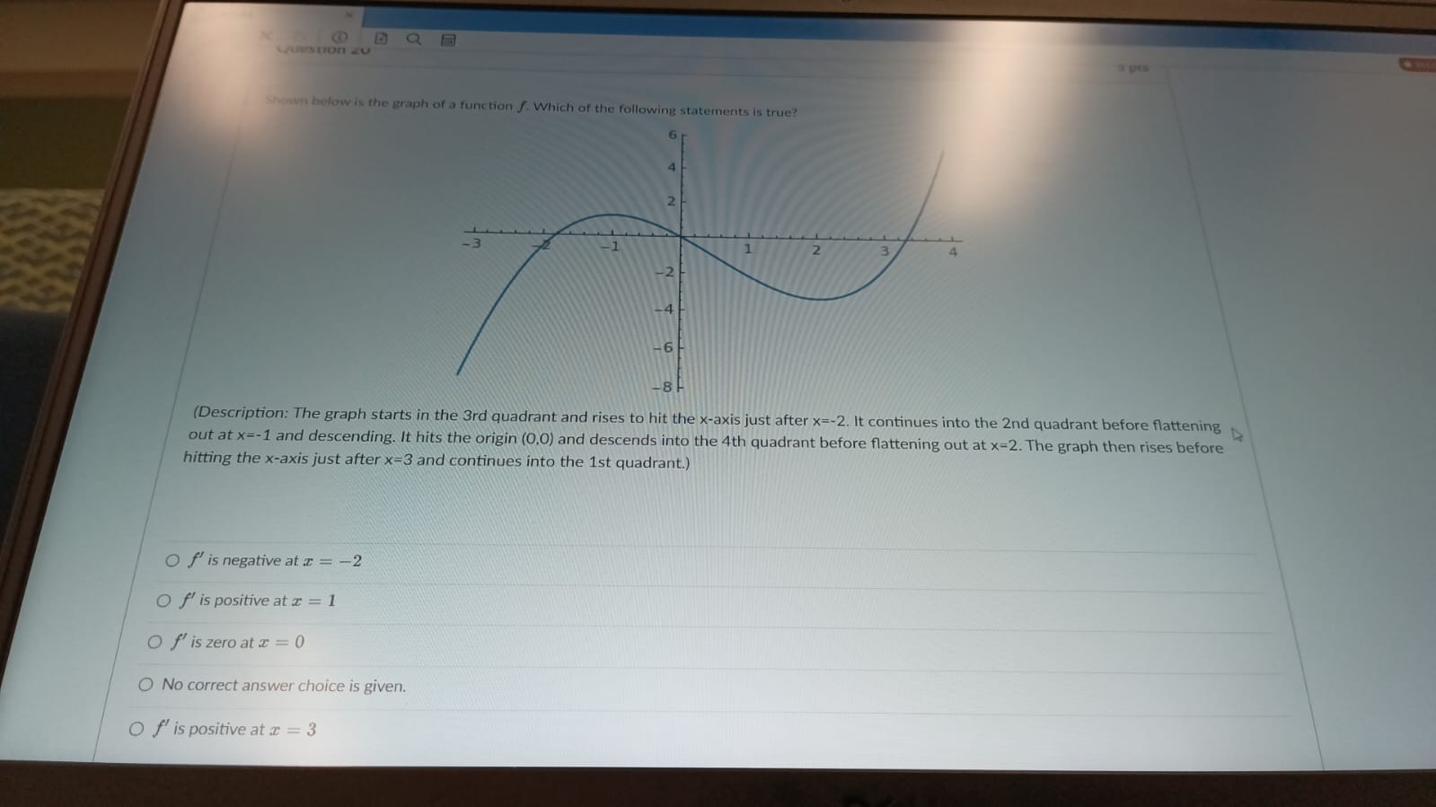 Solved (Description: The graph starts ,n un viu quauran anu | Chegg.com