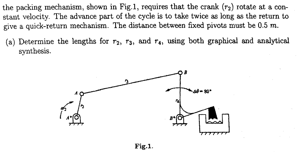 Solved the packing mechanism, shown in Fig.1, requires that | Chegg.com