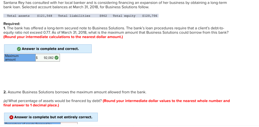 Solved 2. Assume Business Solutions borrows the maximum | Chegg.com