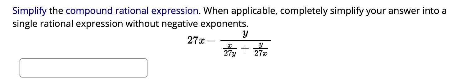 Solved Simplify the compound rational expression. When | Chegg.com