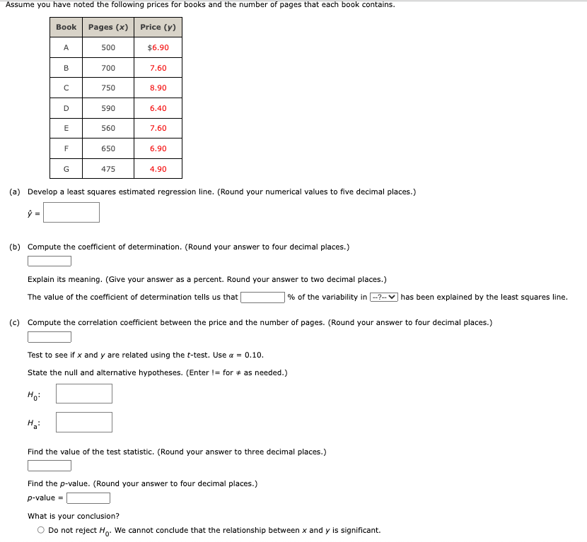 Solved ssume you have noted the following prices for books | Chegg.com