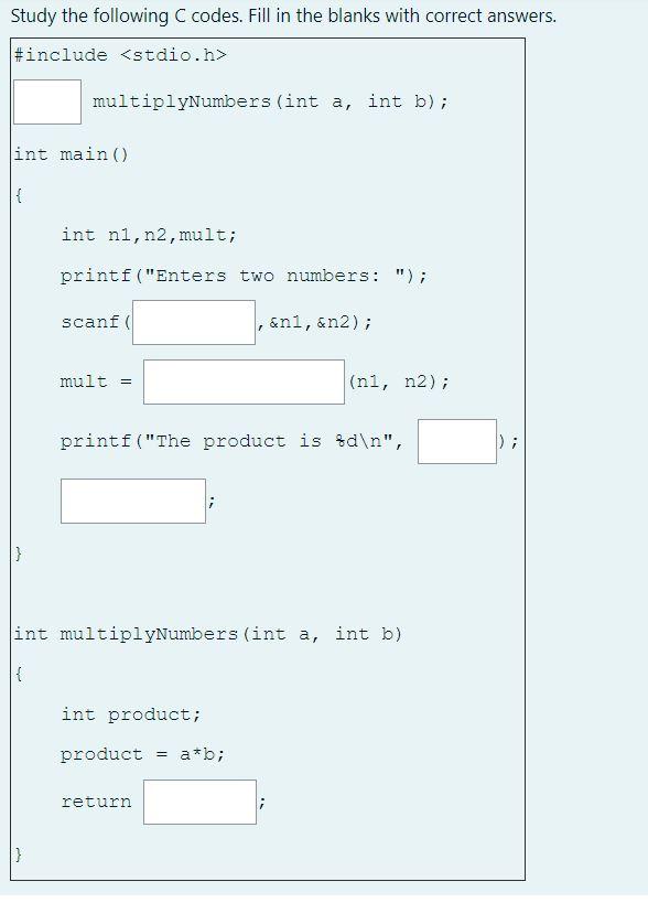 Solved Write a complete C program in function definition | Chegg.com