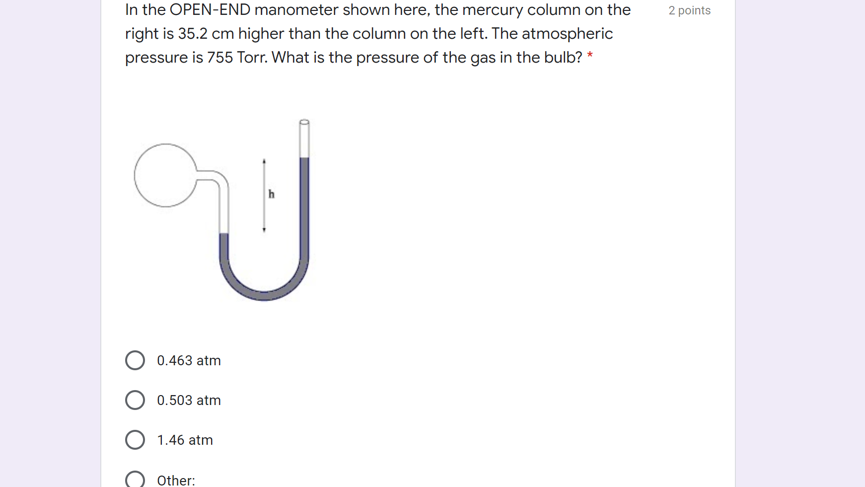 Solved In the CLOSED-END manometer shown here, the mercury | Chegg.com