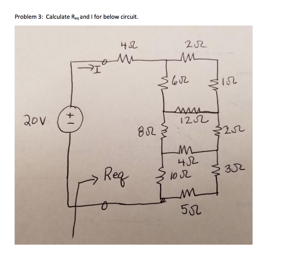Solved Problem 3: Calculate Req and I for below circuit. 42 | Chegg.com