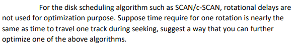 Solved For the disk scheduling algorithm such as | Chegg.com