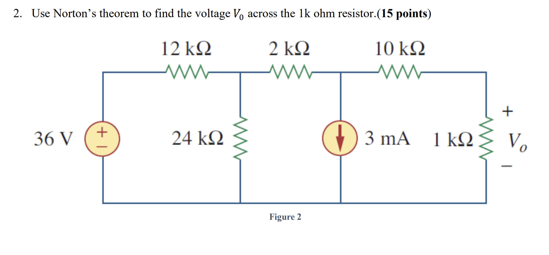 Solved 2. Use Norton's theorem to find the voltage V0 across | Chegg.com