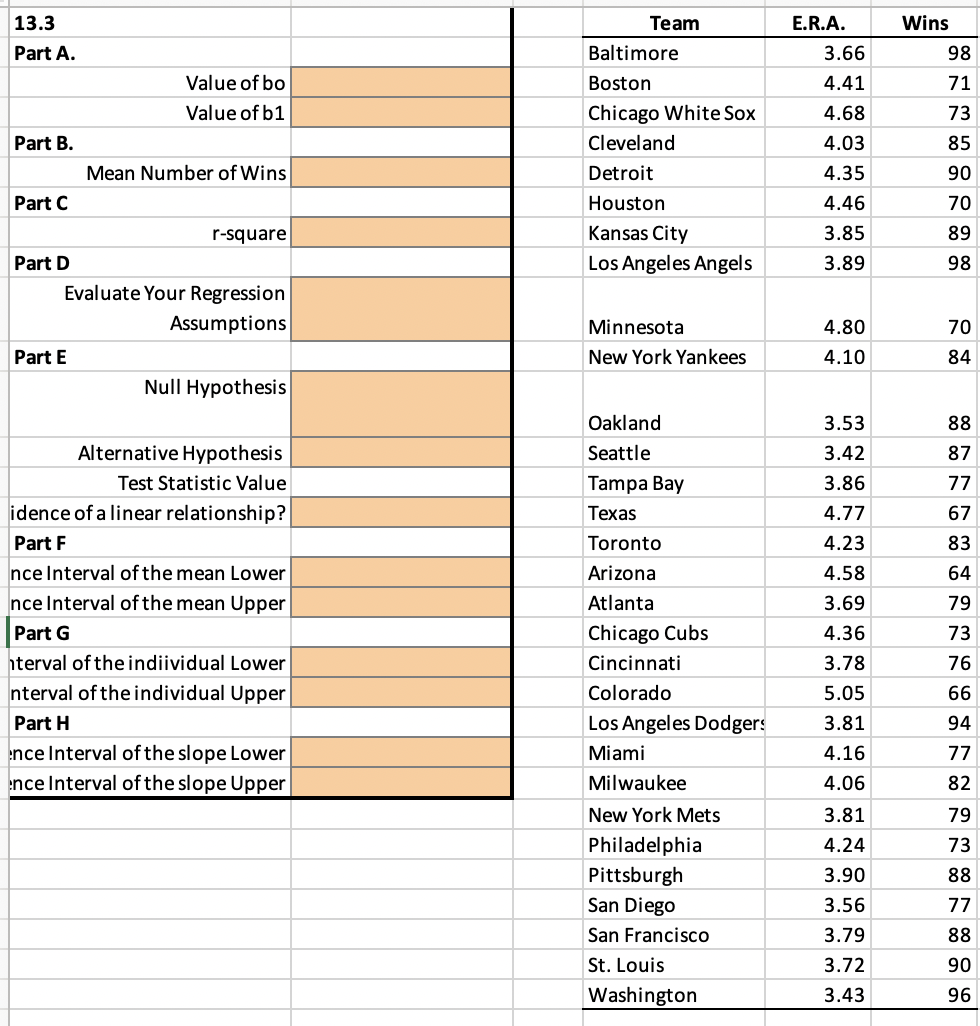 Solved A baseball analyst would like to study various team | Chegg.com