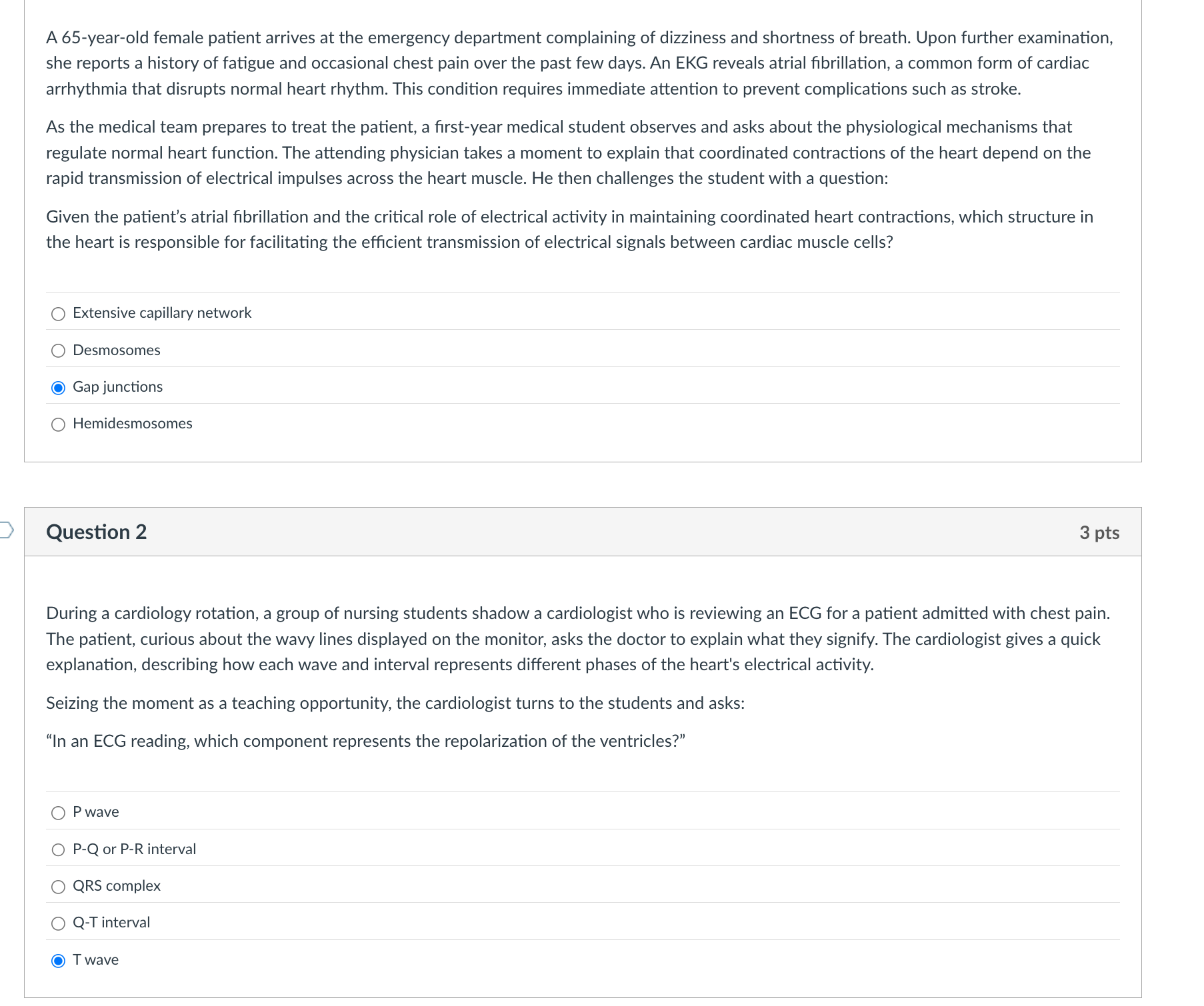 Solved A 65-year-old female patient arrives at the emergency | Chegg.com