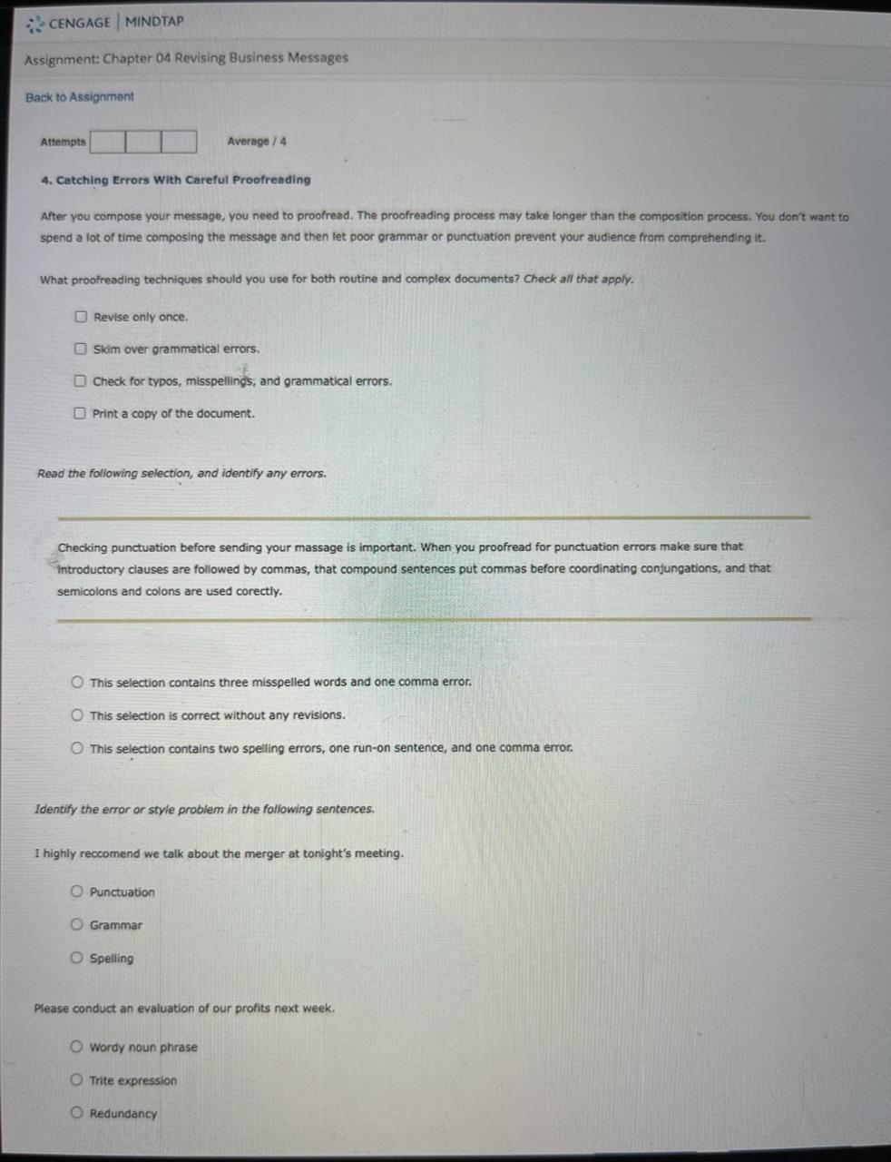 4. Catching Errors With Careful Proofreading After | Chegg.com 4. Catching Errors With Careful Proofreading After | Chegg.com