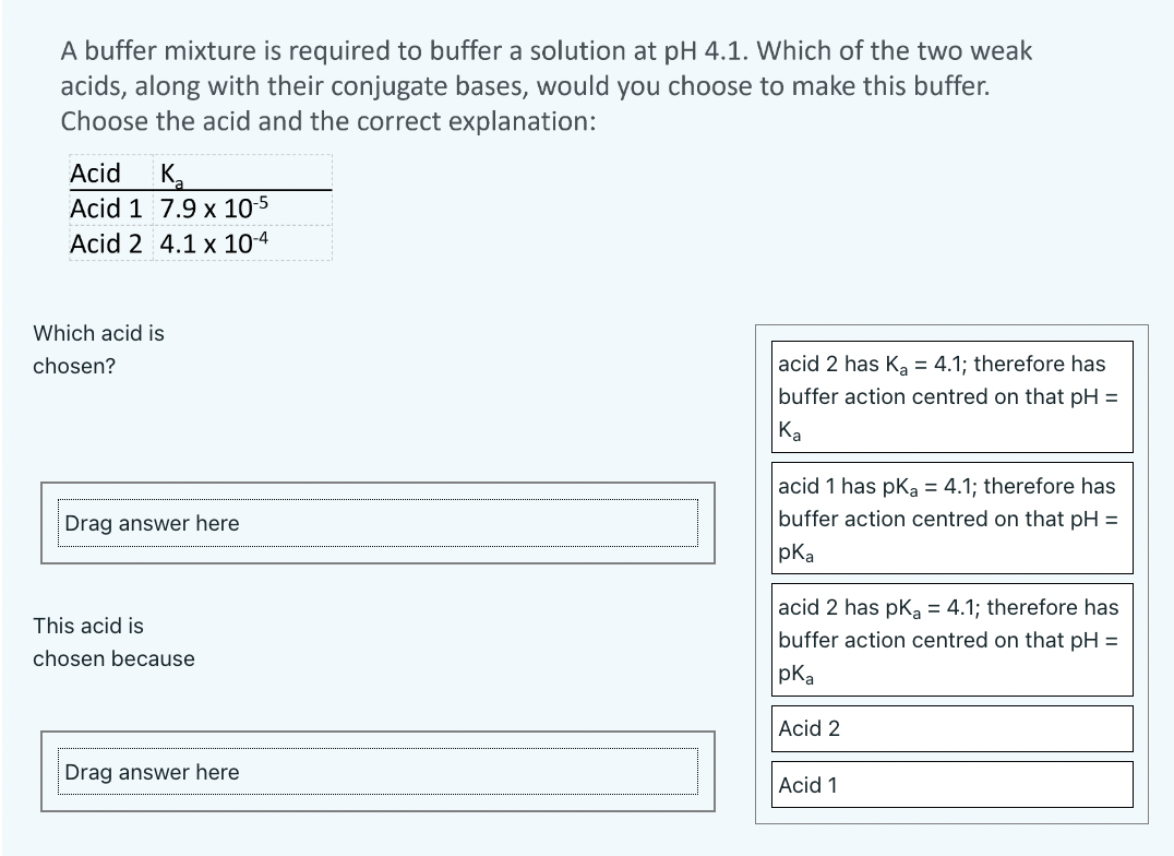 Solved A buffer mixture is required to buffer a solution at | Chegg.com