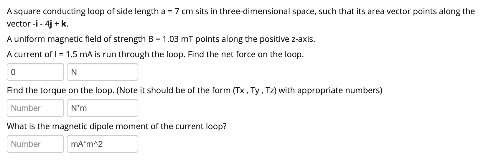 Solved A square conducting loop of side length a = 7 cm sits | Chegg.com