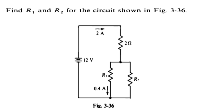 Solved Find R1 and R2 for the circuit shown in Fig. 3-36. | Chegg.com