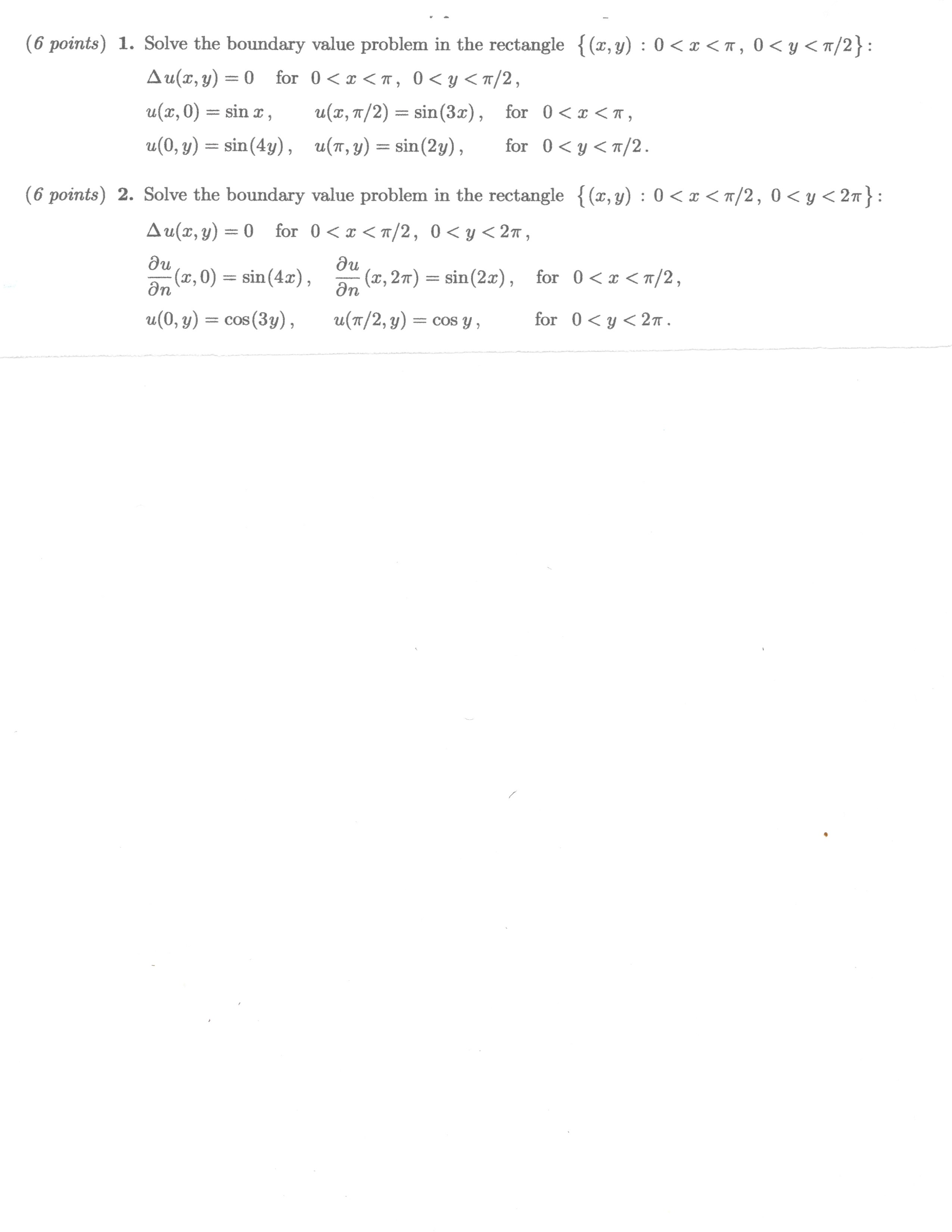 Solved 6 points) 1. Solve the boundary value problem in the | Chegg.com Solved 6 points) 1. Solve the boundary value problem in the | Chegg.com