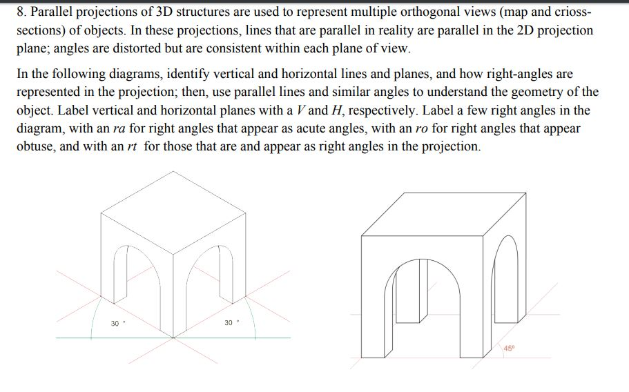 Solved 8. Parallel projections of 3D structures are used to | Chegg.com