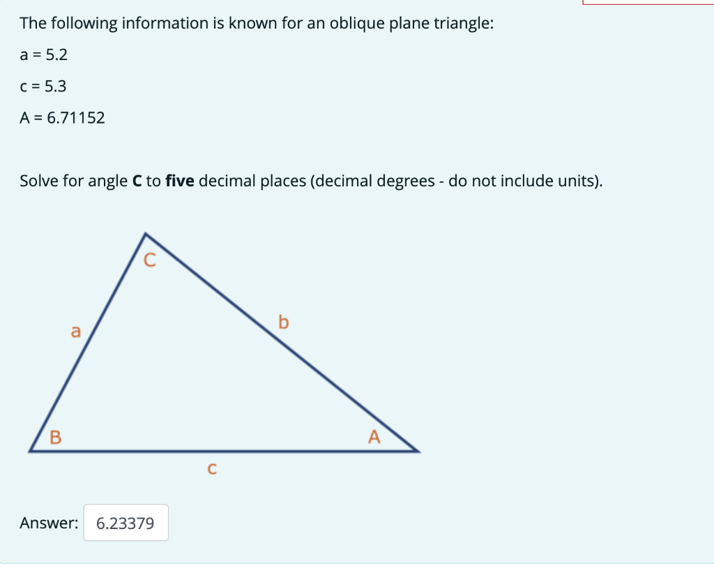 Solved The following information is known for an oblique | Chegg.com