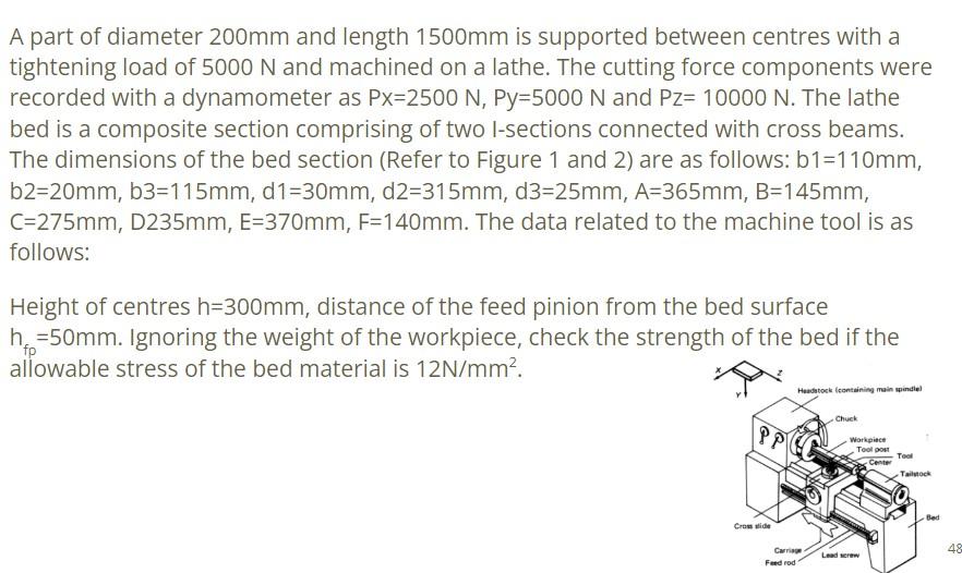 A part of diameter 200 mm and length 1500 mm is | Chegg.com