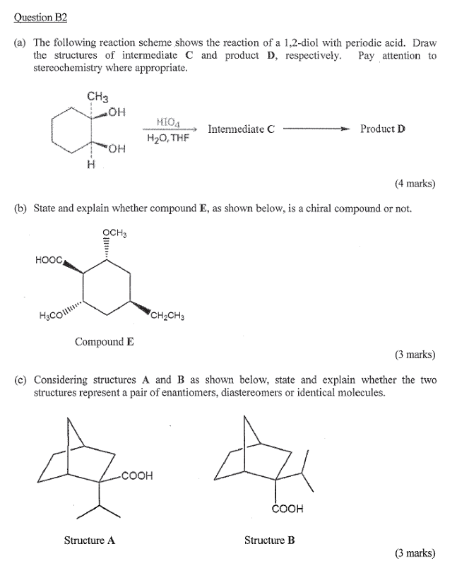 Solved Question B2(a) ﻿The following reaction scheme shows | Chegg.com