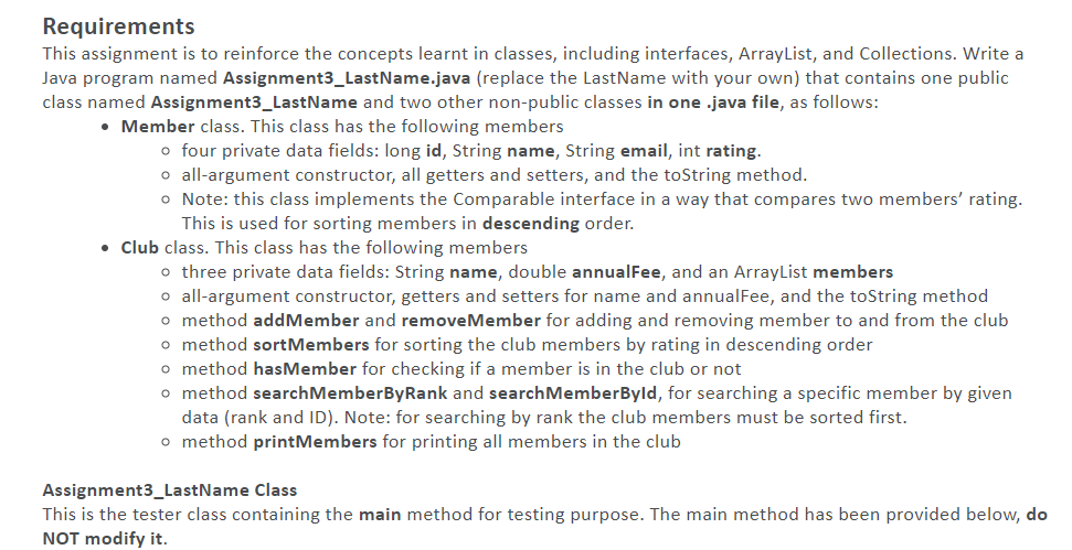 Solved Requirements This assignment is to reinforce the | Chegg.com