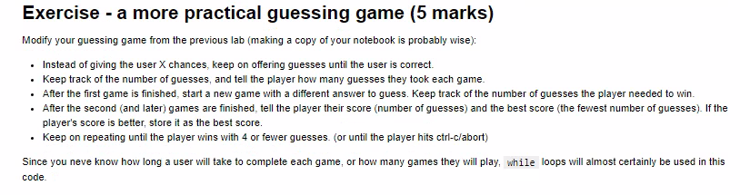 Solved Exercise - a more practical guessing game (5 | Chegg.com