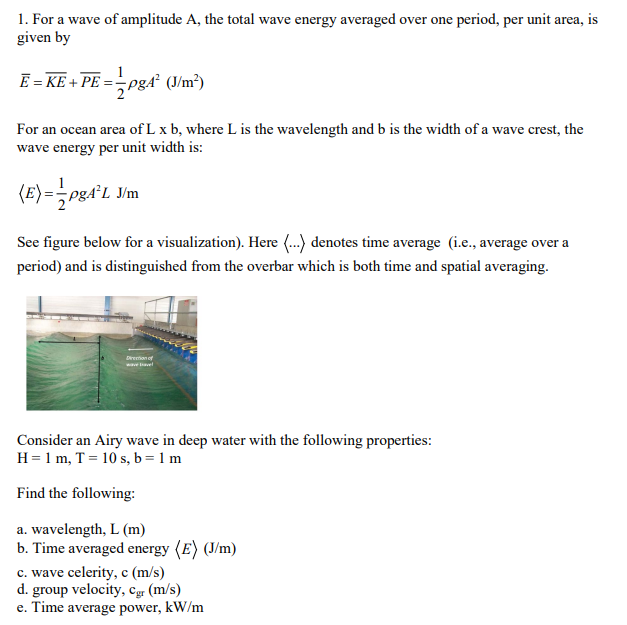 1. For a wave of amplitude A, the total wave energy | Chegg.com