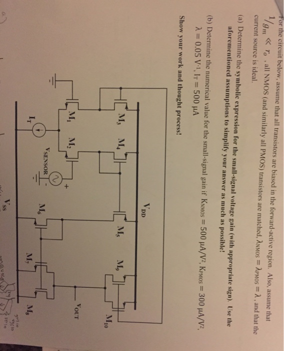 Solved or the circuit below, assume that all transistors are | Chegg.com