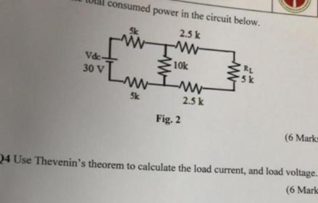 Solved 4 Use Thevenin's theorem to calculate the load | Chegg.com