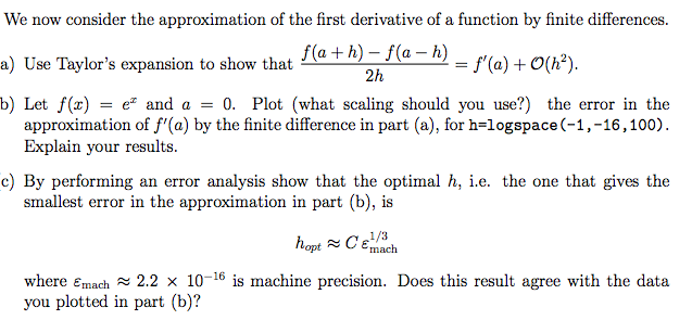 Solved We now consider the approximation of the first | Chegg.com
