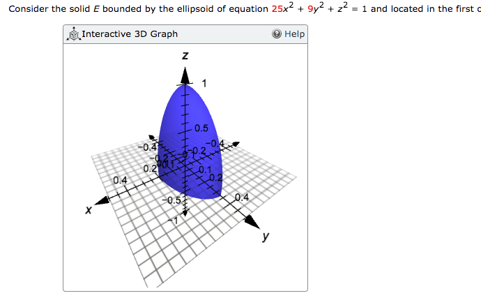 Solved Consider the solid E bounded by the ellipsoid of | Chegg.com