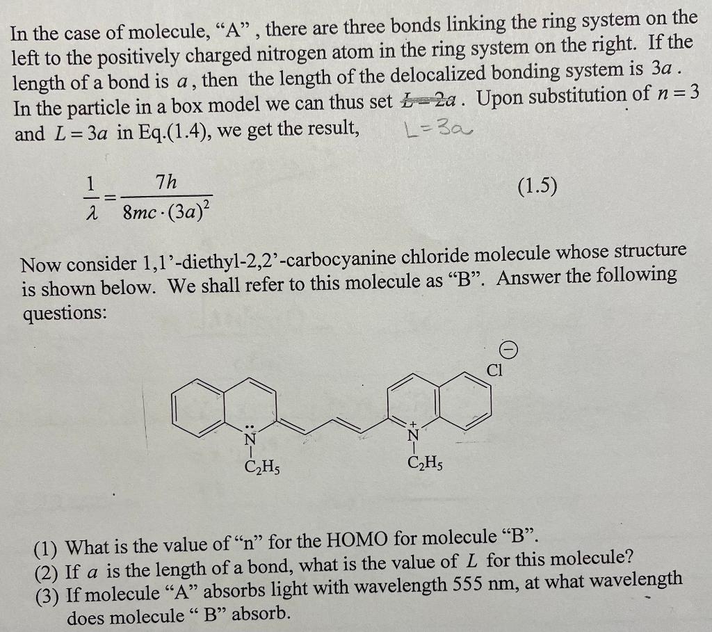 Solved In the case of molecule, "A", there are three bonds | Chegg.com