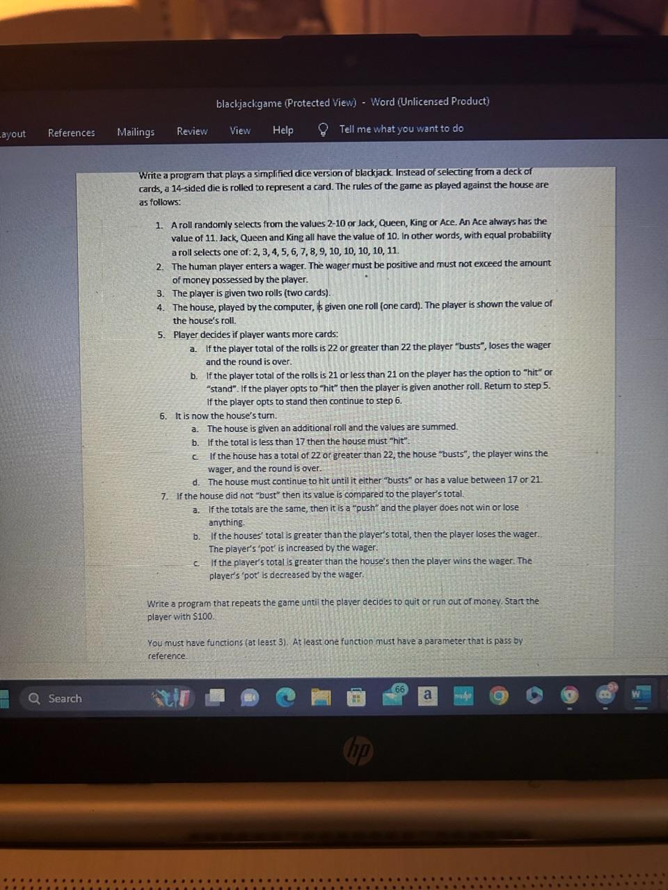 Solved Write a program that plays a simplified dice version | Chegg.com