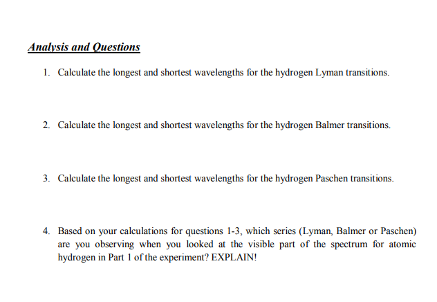 Solved EXPERIMENT 11 – DIFFRACTION, WAVELENGTH, AND ATOMIC | Chegg.com