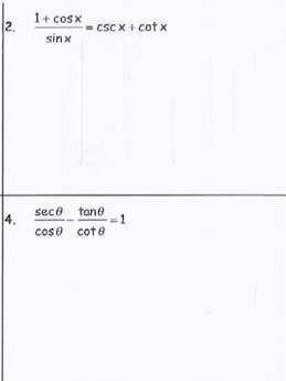 Solved 2. 1+ COS X - CSCX + cotx sinx 4. sece tane cose cote | Chegg.com