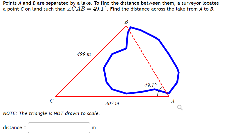 Solved Points A and B ﻿are separated by a lake. To find the | Chegg.com