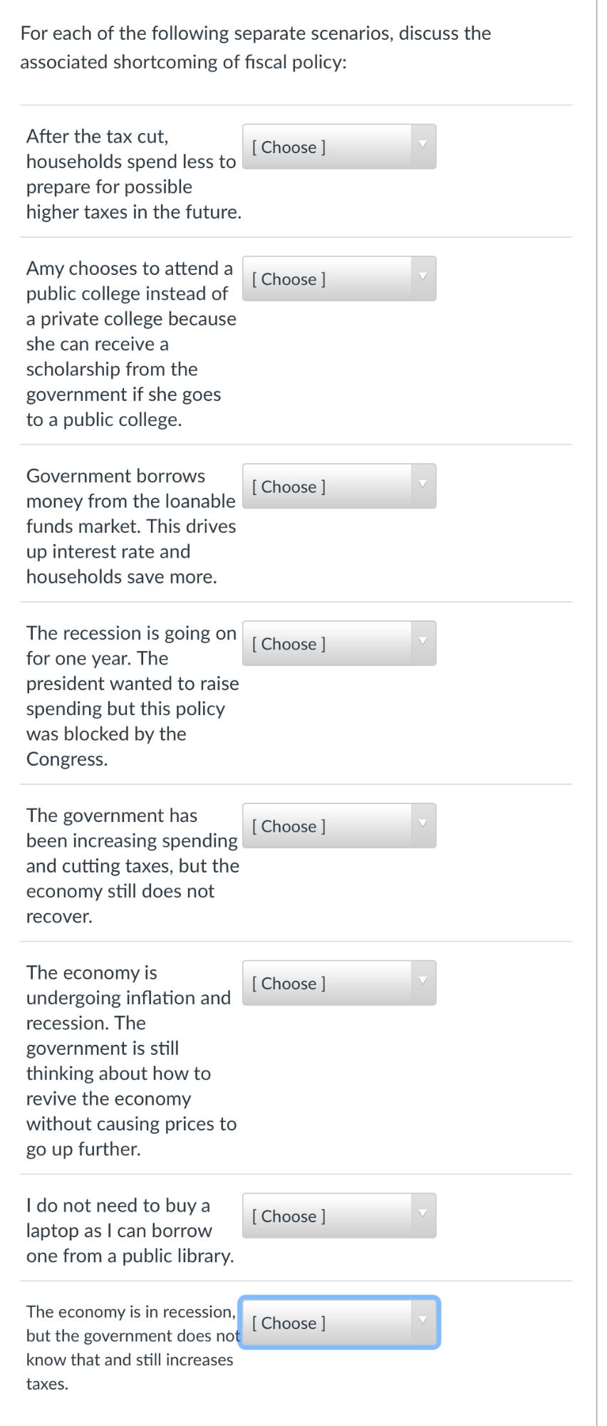 Solved For each of the following separate scenarios, discuss | Chegg.com