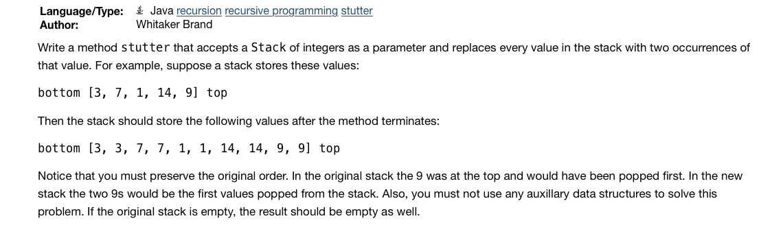 Solved Languagetype Author Java Recursion Recursive