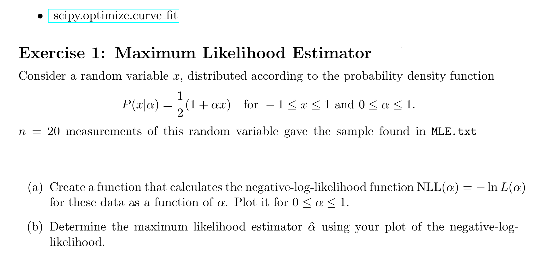 Solved Scipy Optimize Curve Fit Exercise 1 Maximum