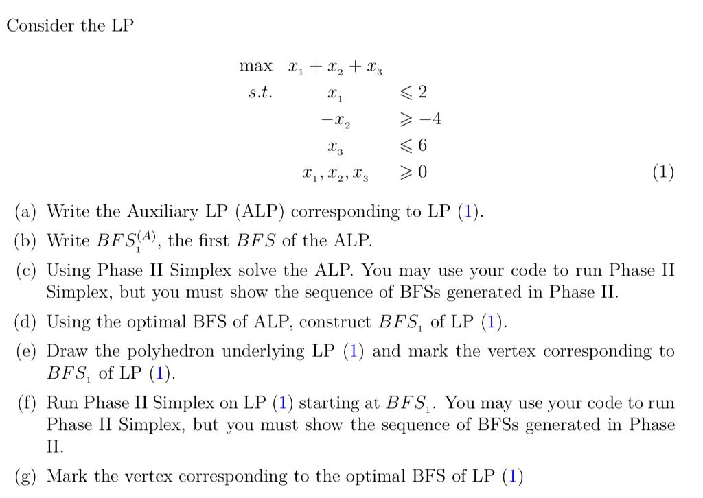 Consider the LP max s.t. | Chegg.com