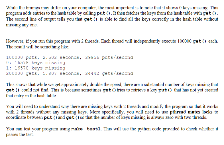 Solved The program in thr.c involves a simple hash table. A | Chegg.com