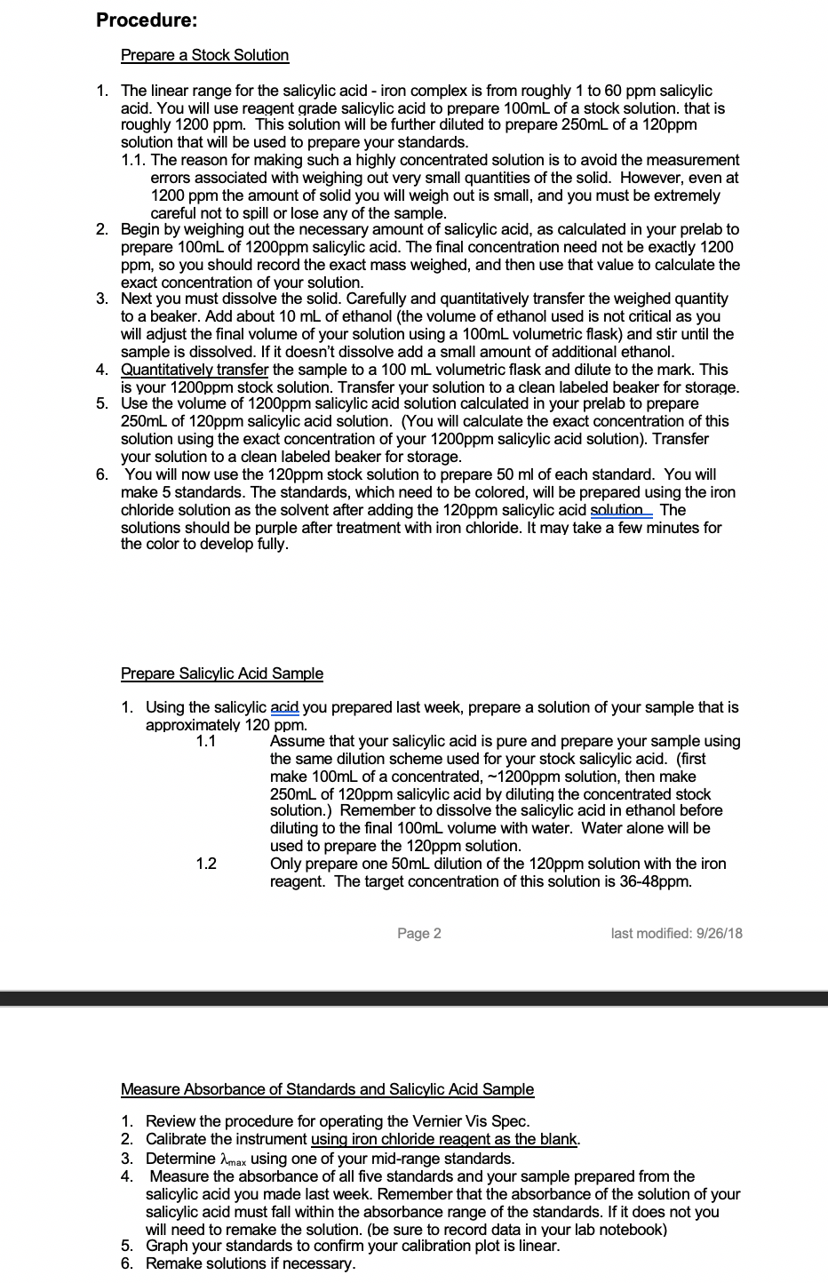 Solved 1. Calculate the concentration of your stock solution | Chegg.com