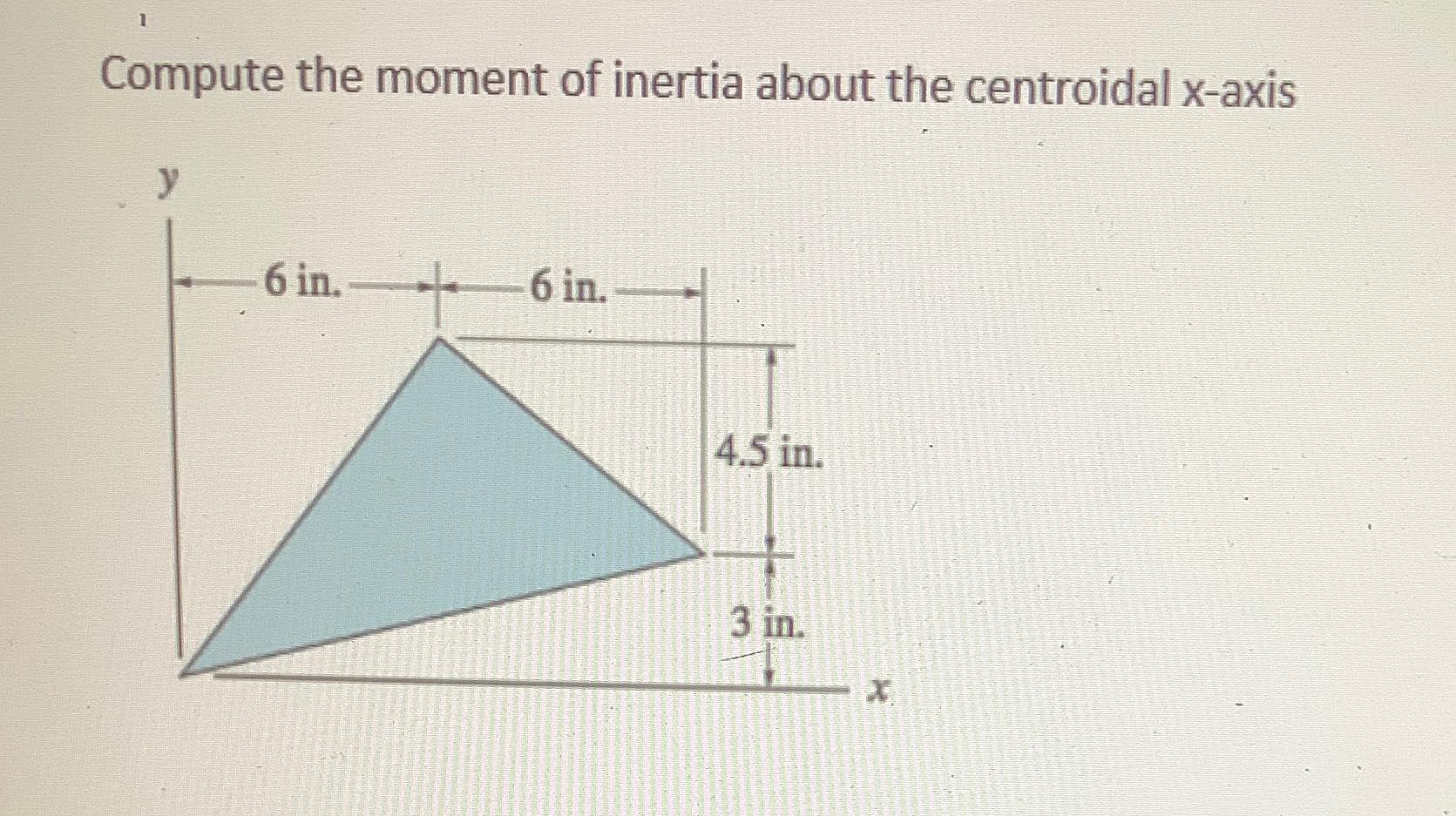 Solved 1 Compute the moment of inertia about the centroidal | Chegg.com