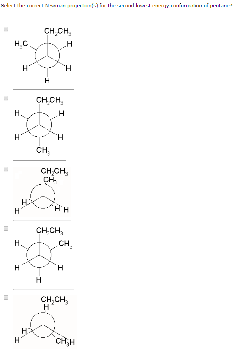 Solved Select the correct Newman projection(s) for the | Chegg.com